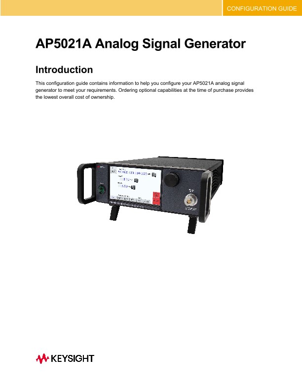 AP5021A G3 Analog Signal Generator PDF Asset Page | Keysight